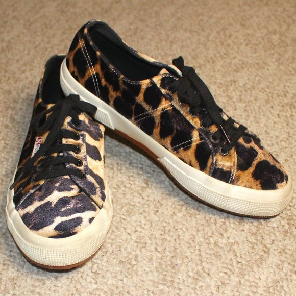 Superga | Shoes | Superga Velvet Leopard Print Sneakers Size 8 | Poshmark